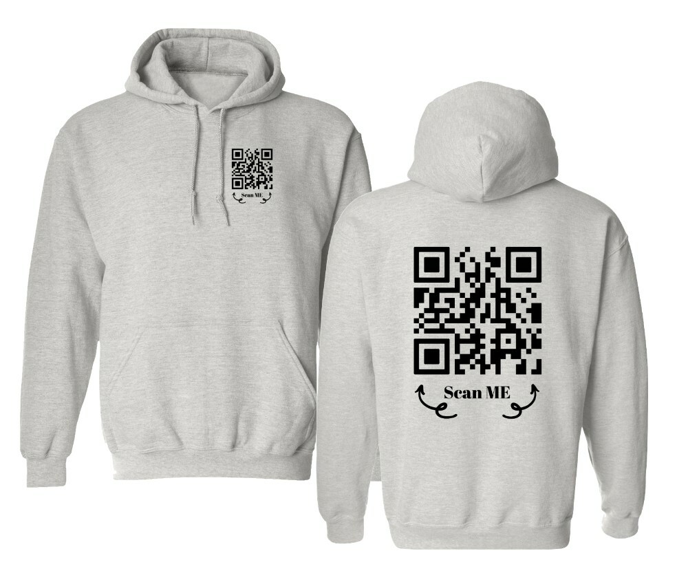 Funny FU QR Code Scan Me QR Code Joke Funny Humor Unisex Hooded ...