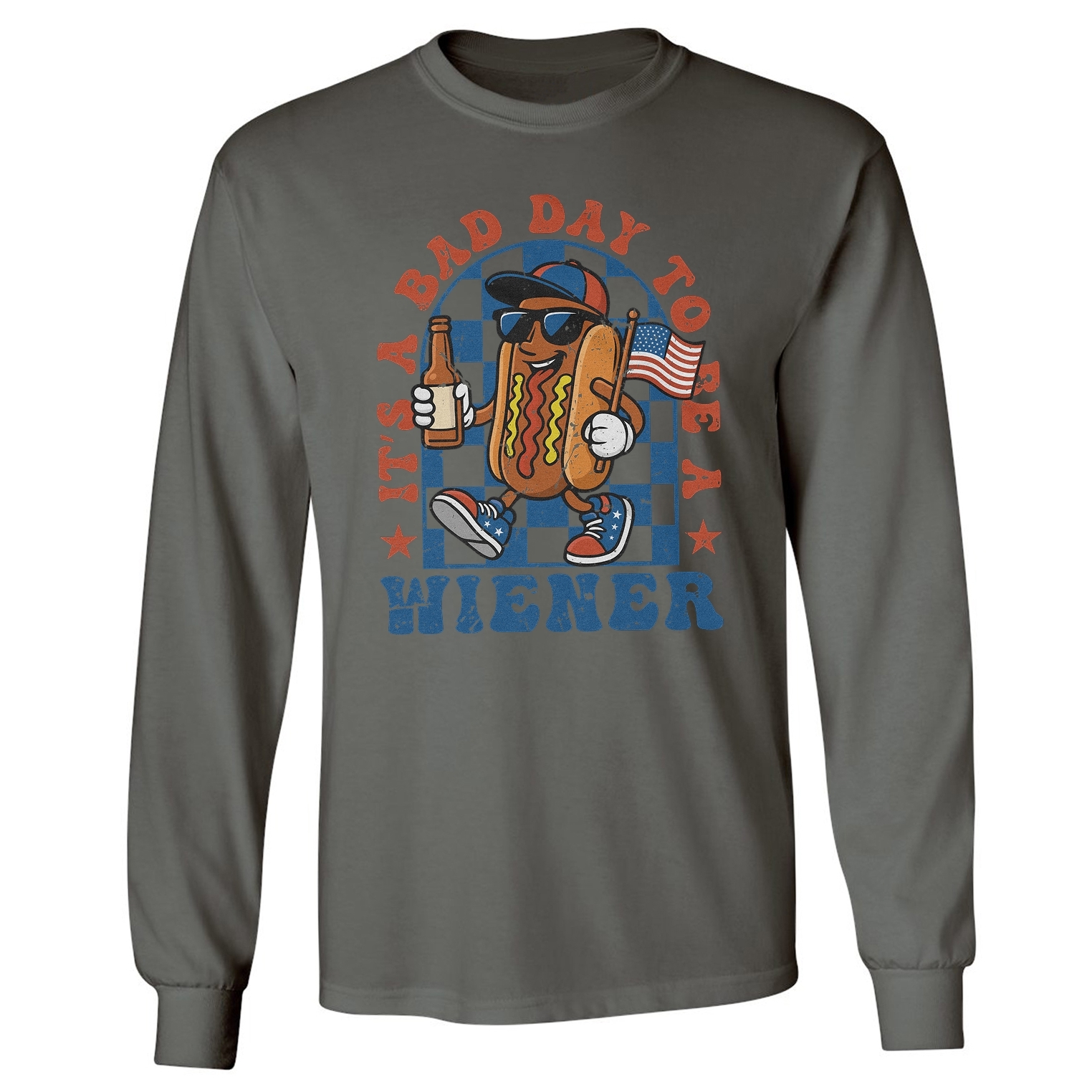 4th of July Funny Bad Day Wiener - Independence Day Long Sleeve Tshirt ...