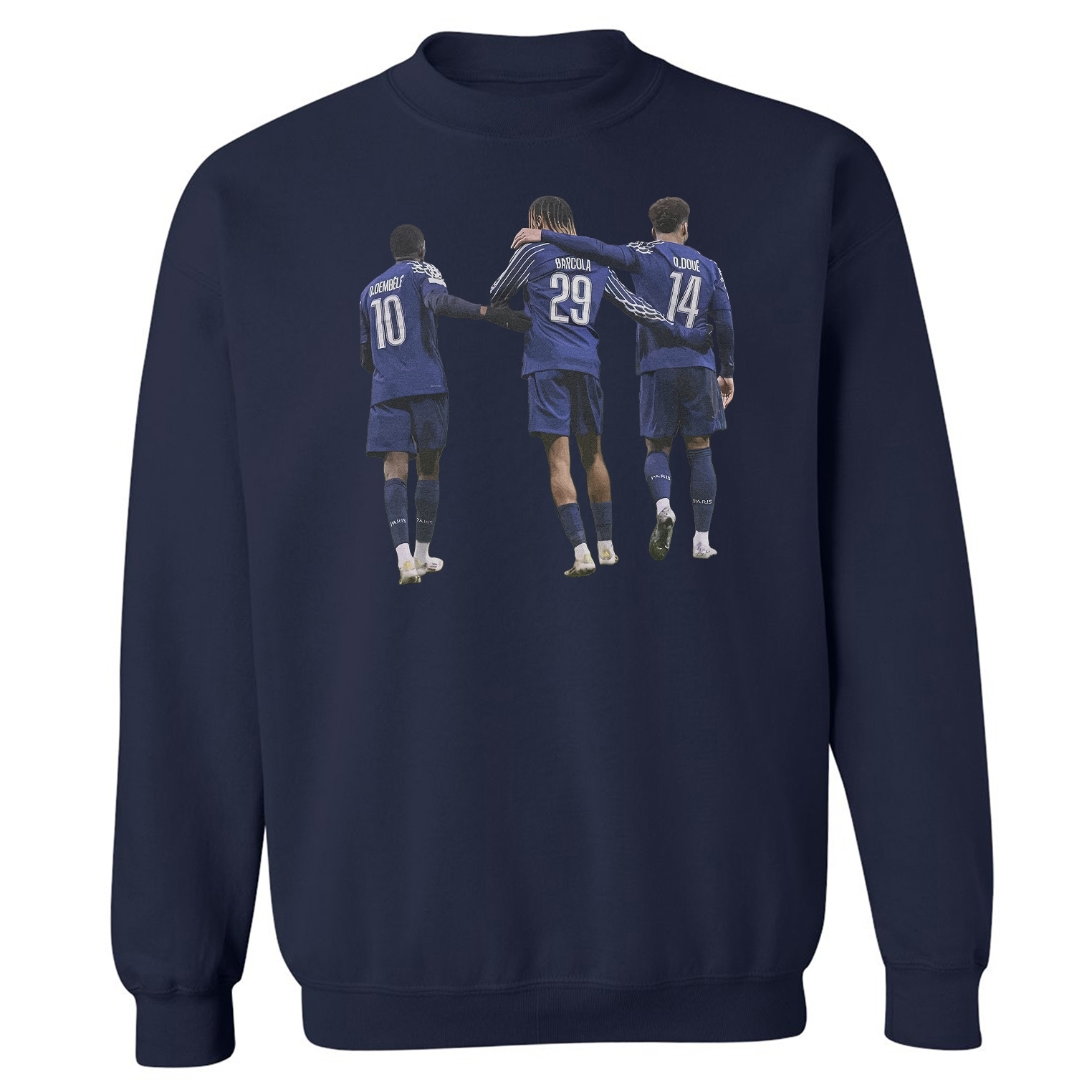 Paris Trio Tribute - O.Dembele Barcola Doue Fans Unisex Crewneck ...