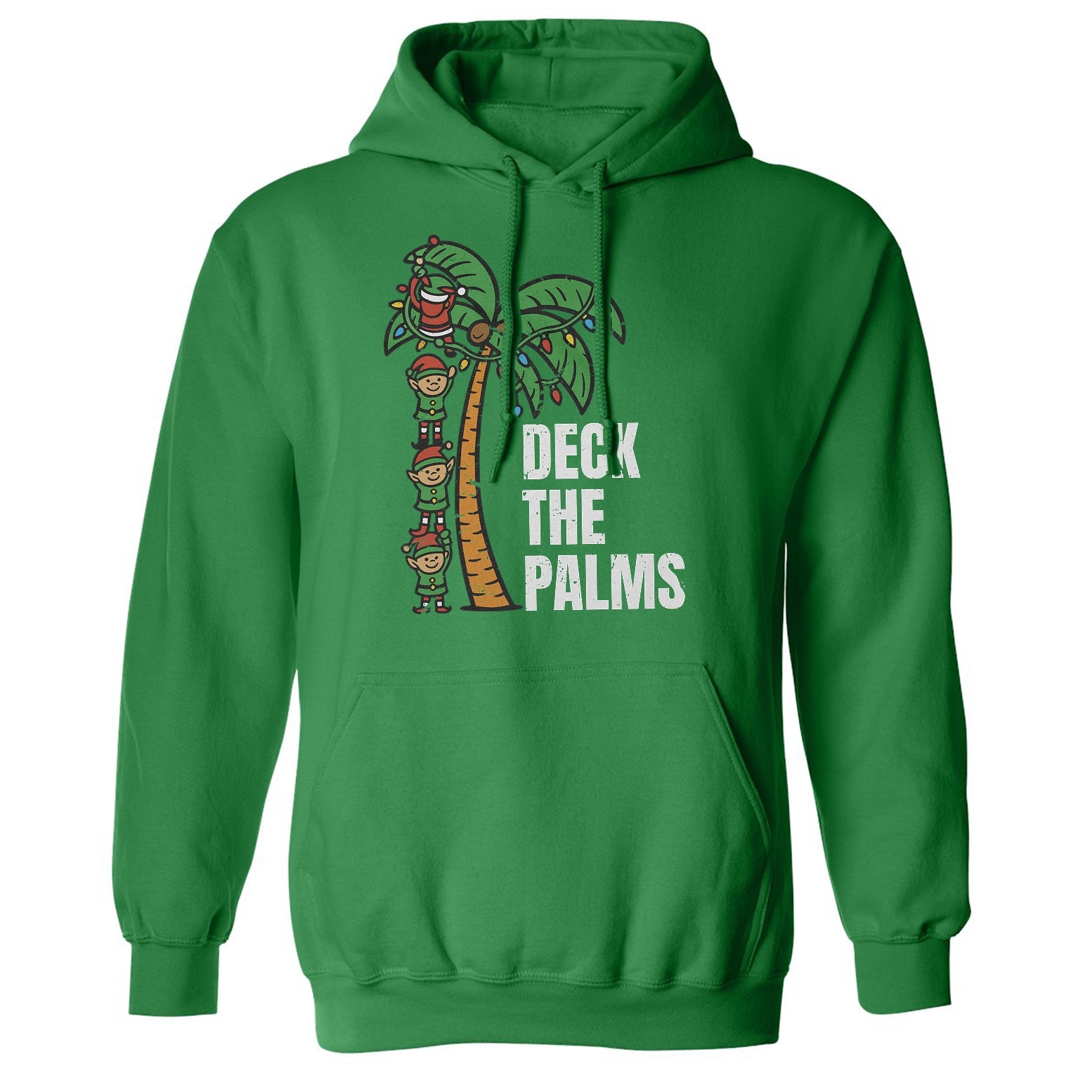 Tropical Christmas Fun - Santa Gnomes Under the Palms Unisex Hooded ...