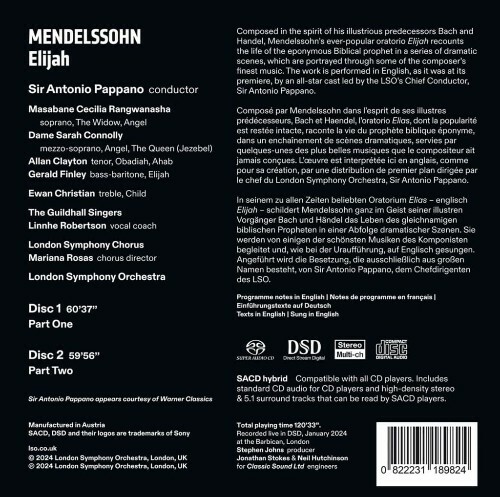 London Symphony Orchestra & Antonio Pappano / Mendelssohn: Elijah (2024 ...