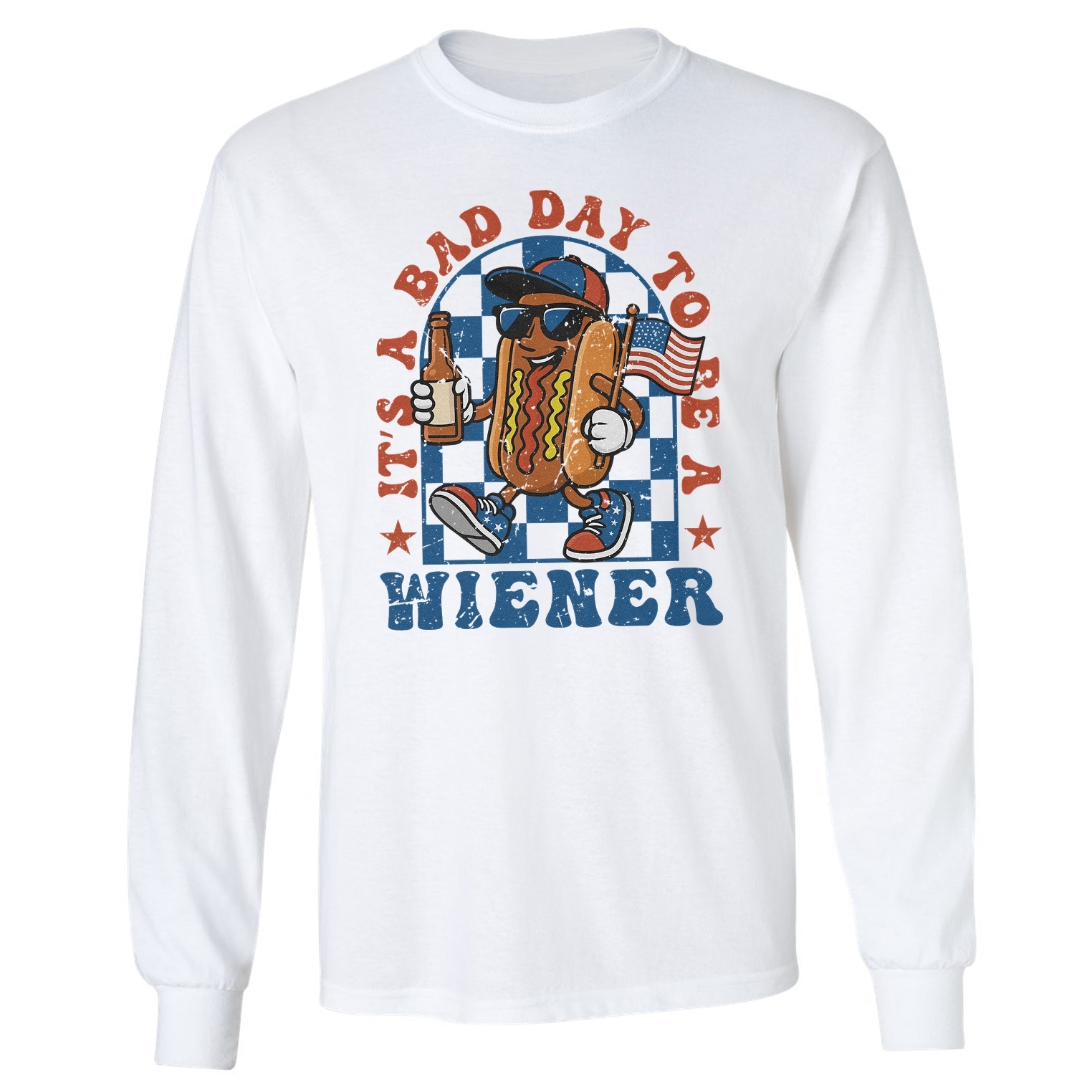 4th of July Funny Bad Day Wiener - Independence Day Long Sleeve Tshirt ...