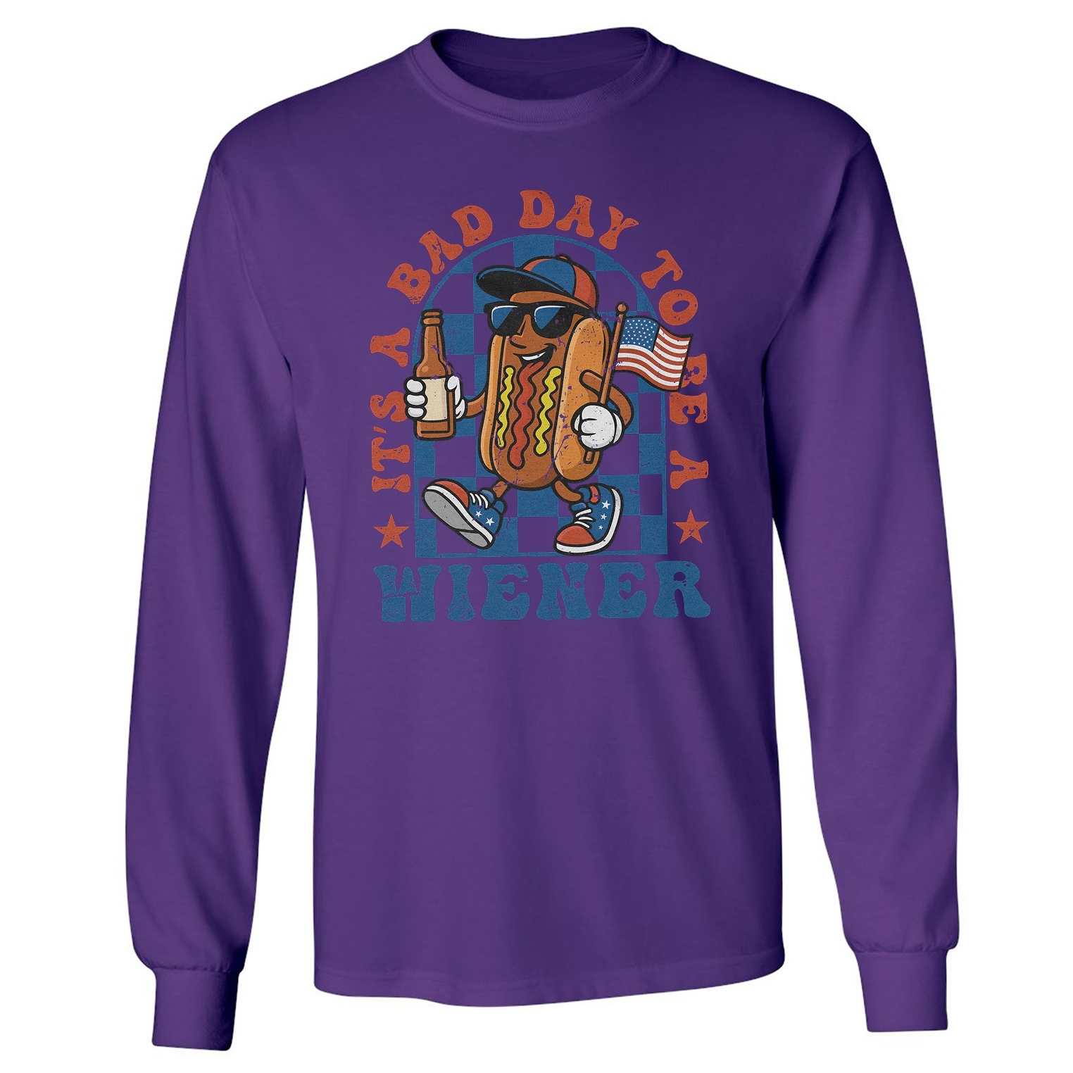 4th of July Funny Bad Day Wiener - Independence Day Long Sleeve Tshirt ...