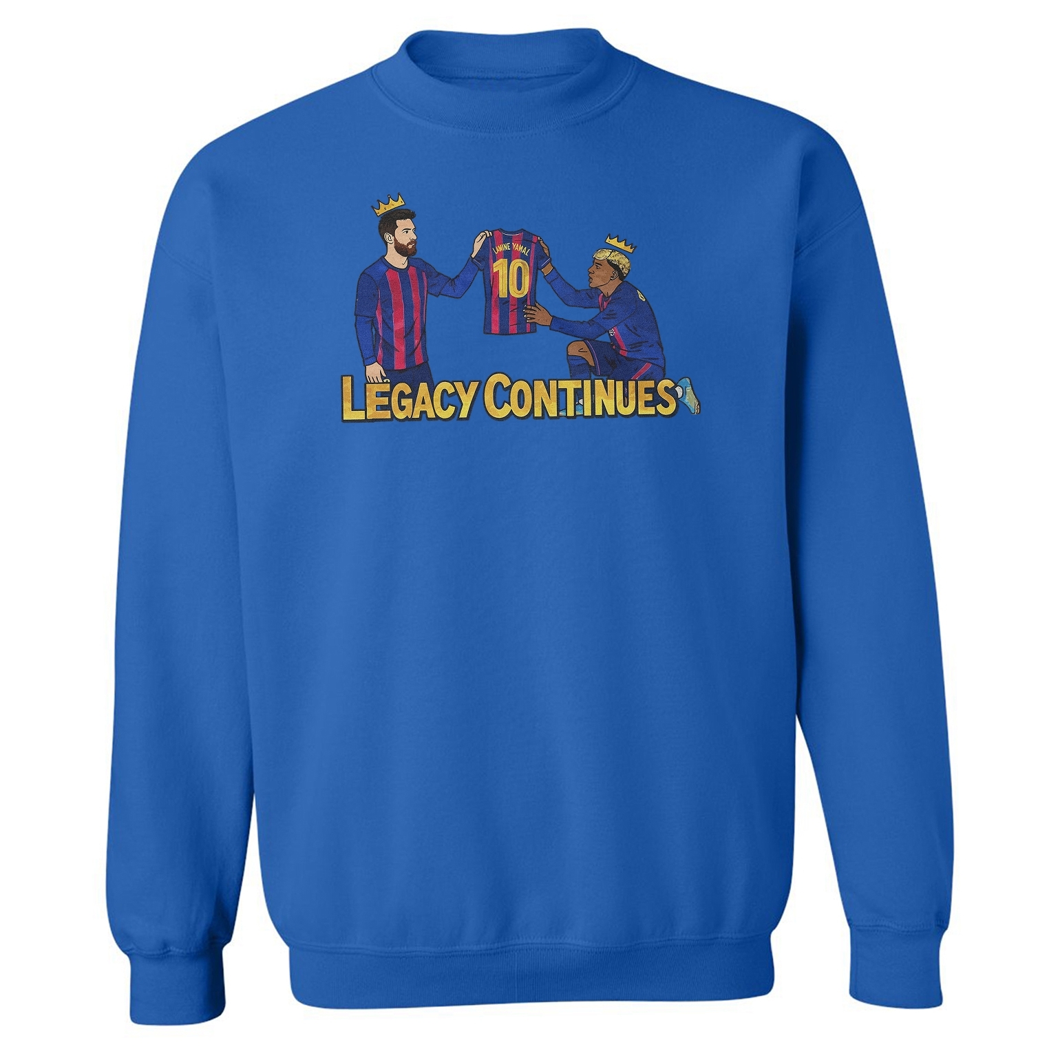 Legacy Continues Lamine 10 Jersey - Barcelona Fans Unisex Crewneck ...