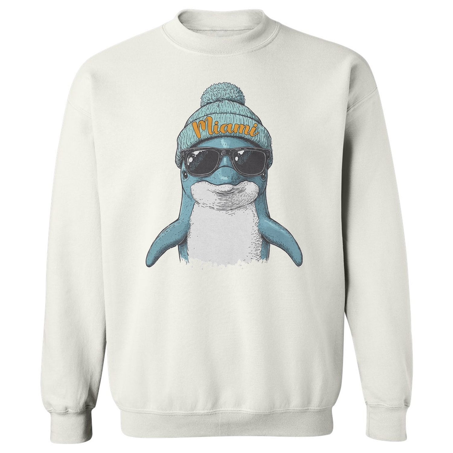 Cool Dolphin Support Miami Design - Fans Unisex Crewneck Sweatshirt | eBay