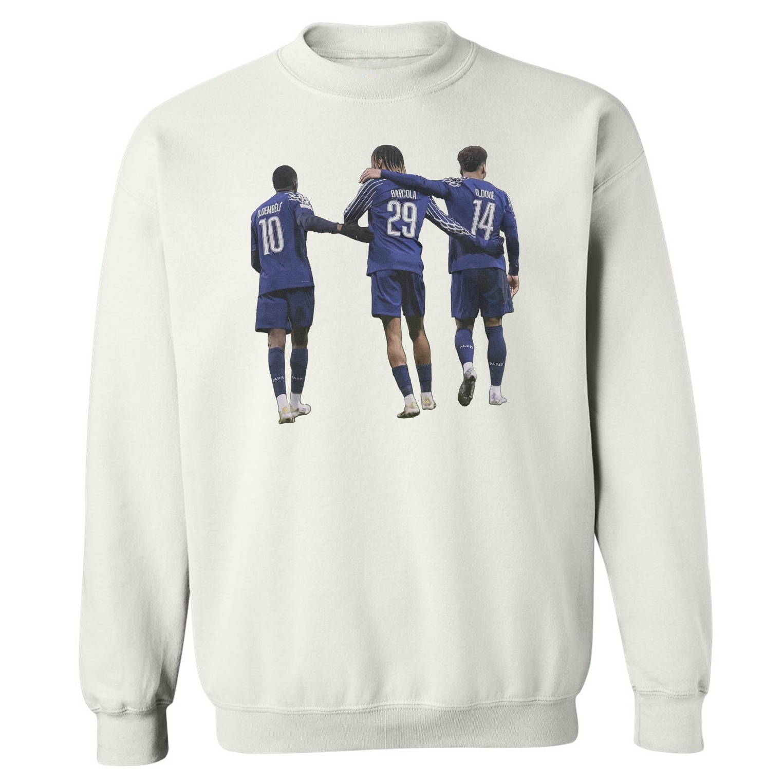 Paris Trio Tribute - O.Dembele Barcola Doue Fans Unisex Crewneck ...