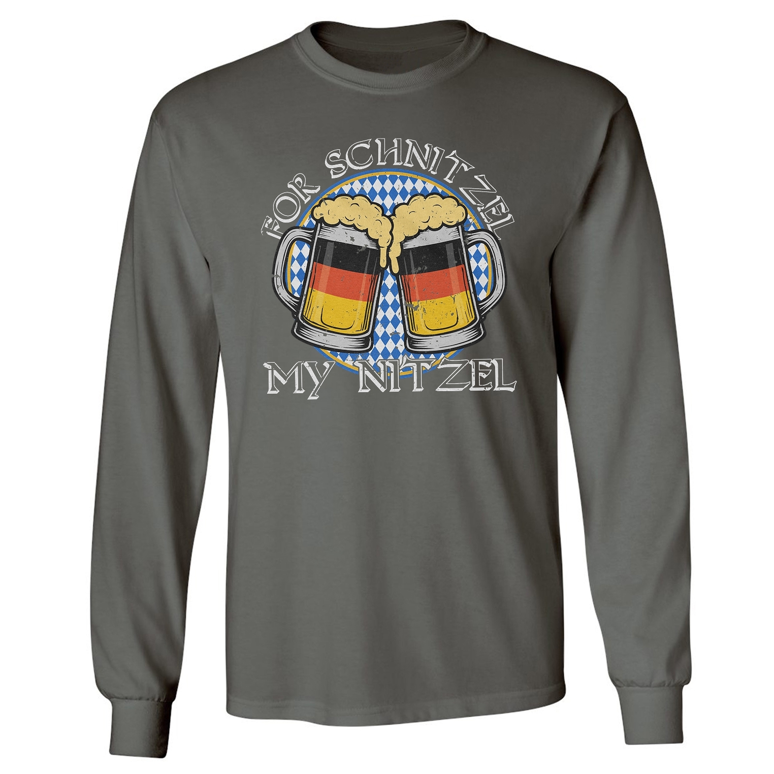 Octoberfest Beer - For Schnitzel My Nitzel Graphic Long Sleeve Tshirt ...