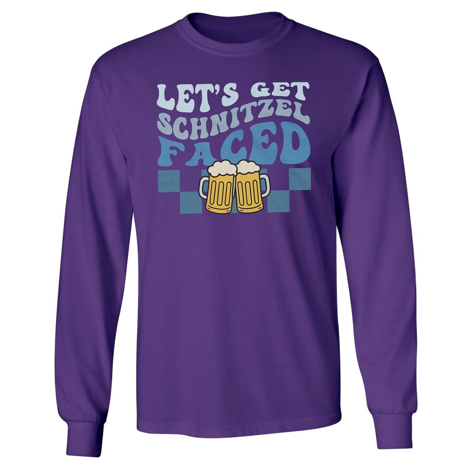 Let's Get Schnitzel Faced Beer - Funny Oktoberfest Long Sleeve Tshirt ...