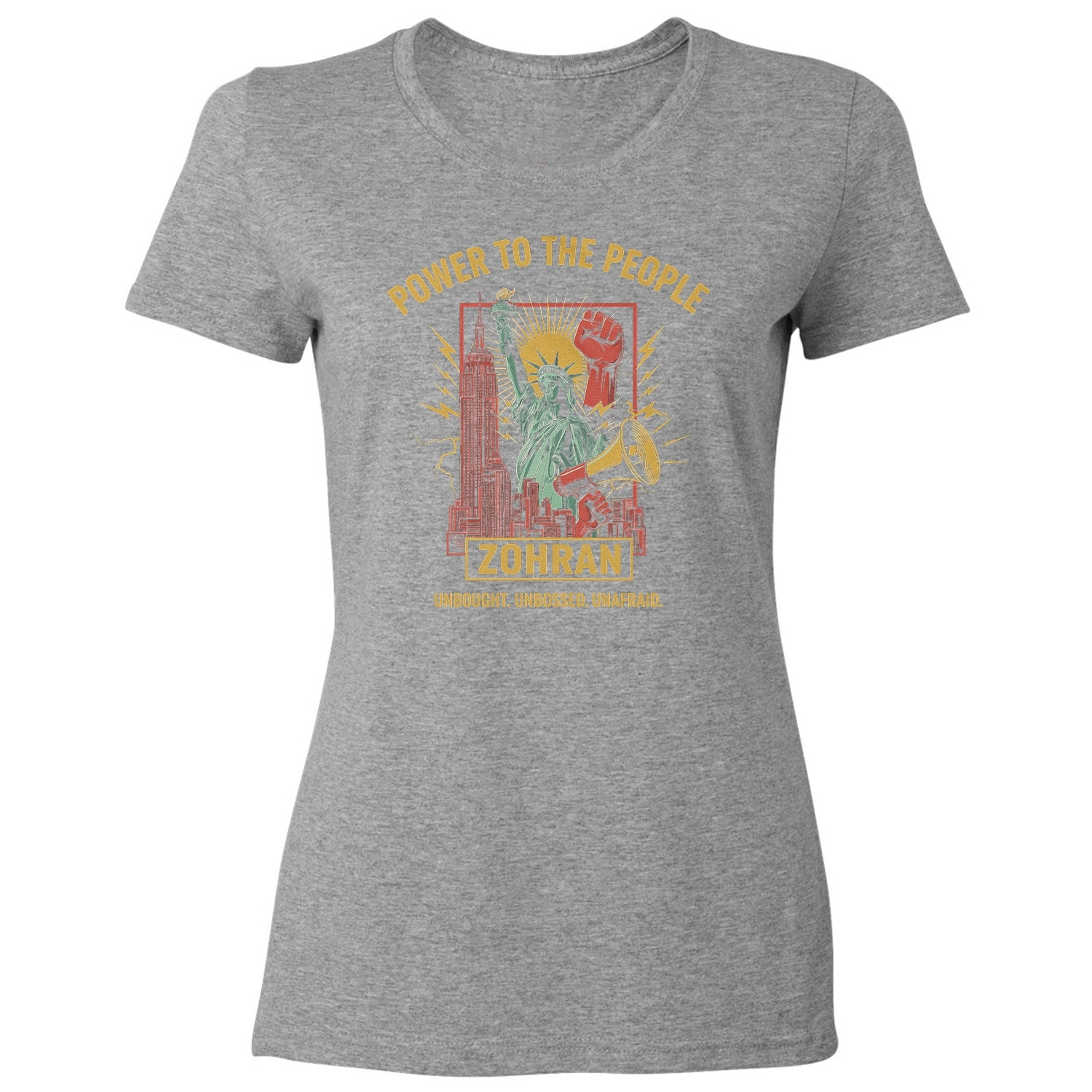 Zohran Unbought Unbossed Unafraid Power To The People Ladies' Crewneck ...