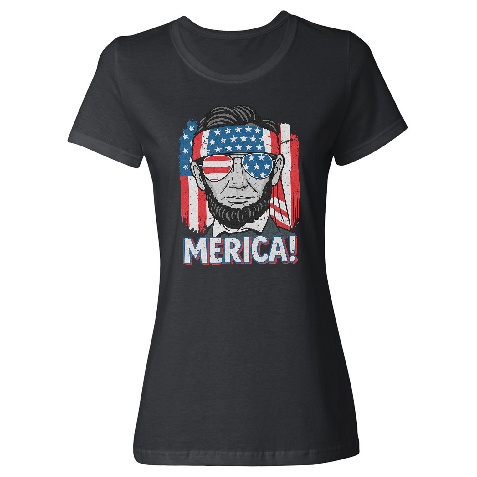 4th of July Abraham Merica - Independence Day Ladies' Crewneck T-Shirt ...