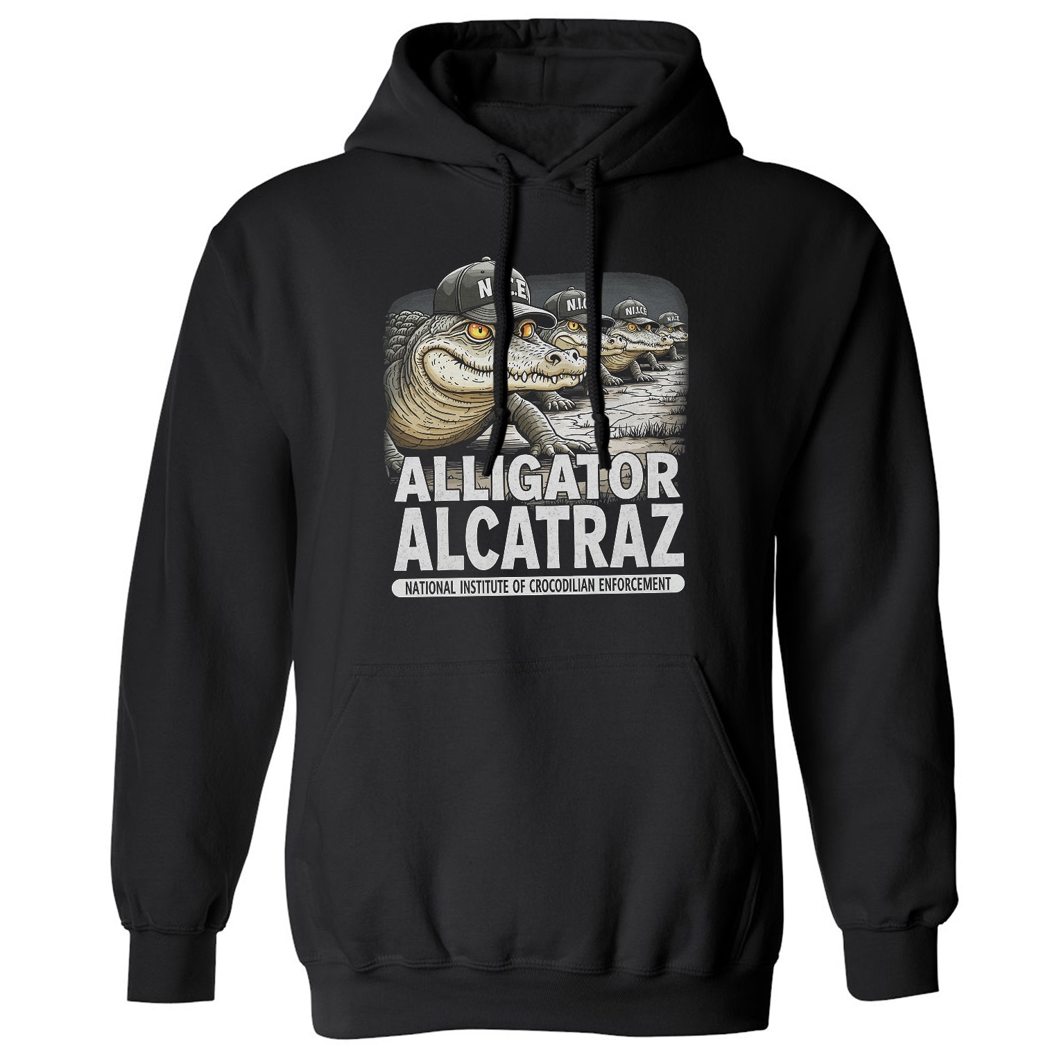 Alligator NICE – Everglades ICE Prison Alcatraz Meme Unisex Hooded ...