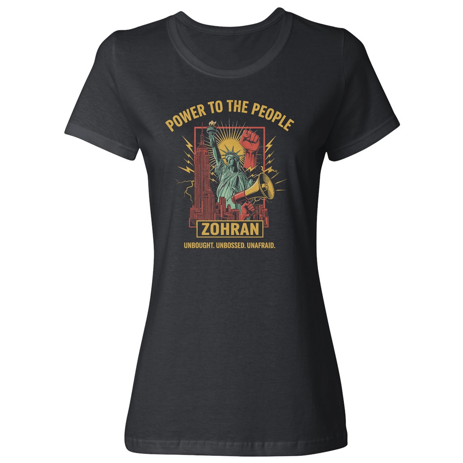 Zohran Unbought Unbossed Unafraid Power To The People Ladies' Crewneck ...