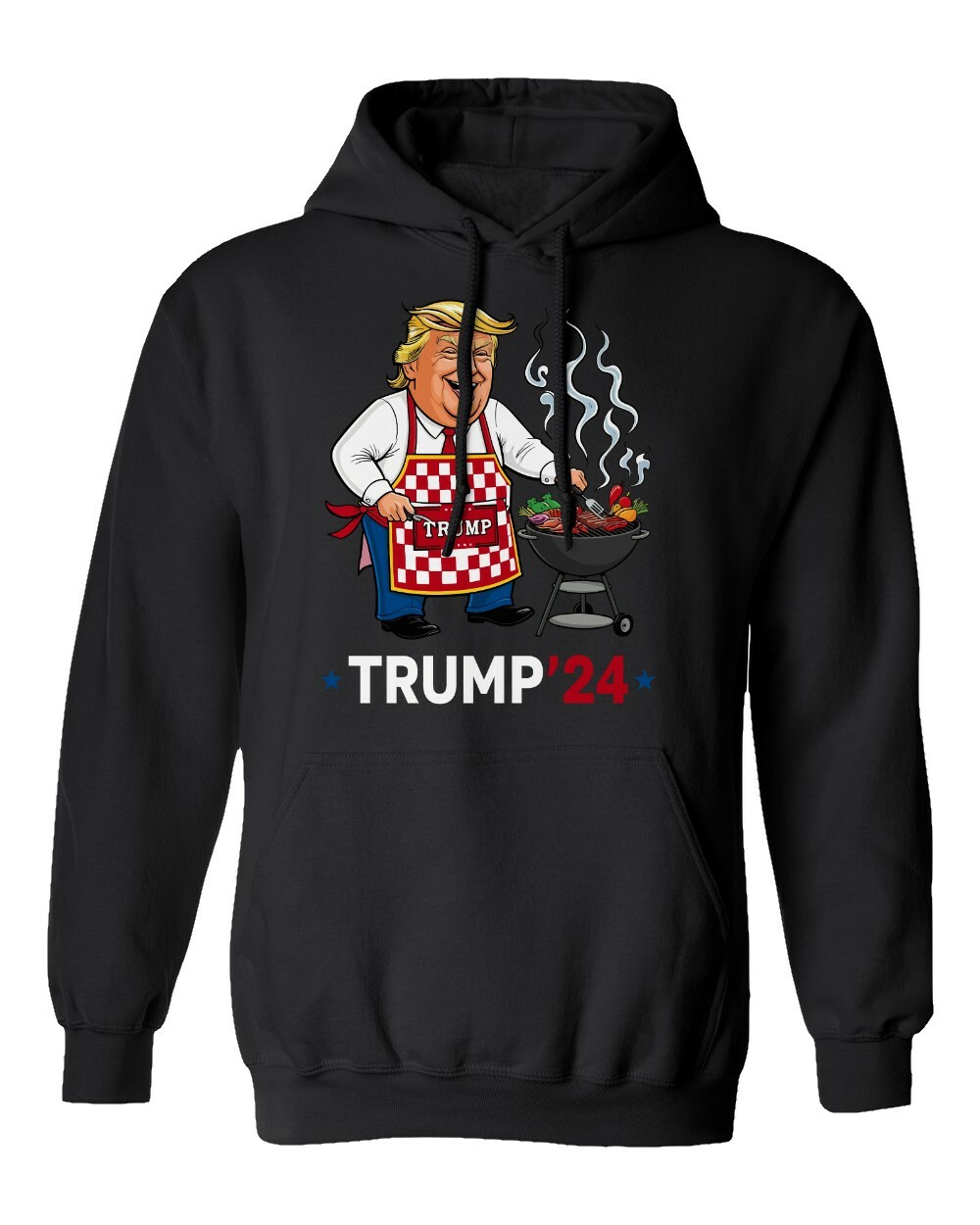 Trump Barbeque 2024 President Elections Funny Unisex Hooded Sweatshirt ...