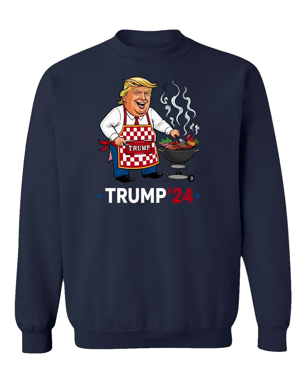 Trump Barbeque 2024 President Elections Funny Unisex Crewneck ...