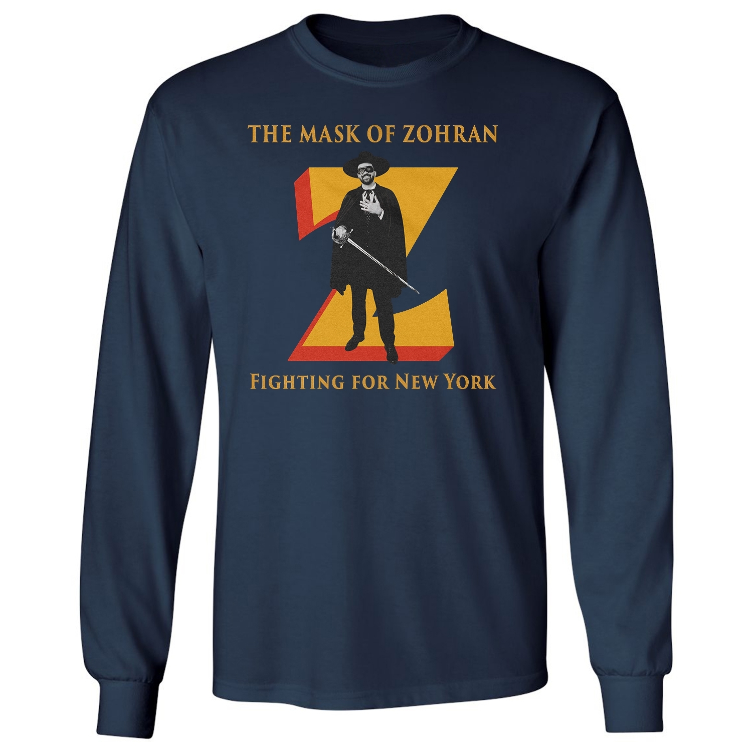 Zohran Fighting for New York- NYC Mayor Z Mamdani Long Sleeve T-Shirt ...